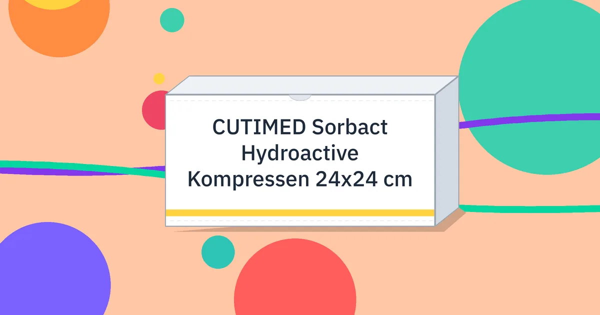Symbolbild: Packung mit der Aufschrift CUTIMED Sorbact Hydroactive Kompressen 24x24 cm (PZN 06148123) – Verfügbarkeit und Bezug in Apotheken in Frankfurt am Main