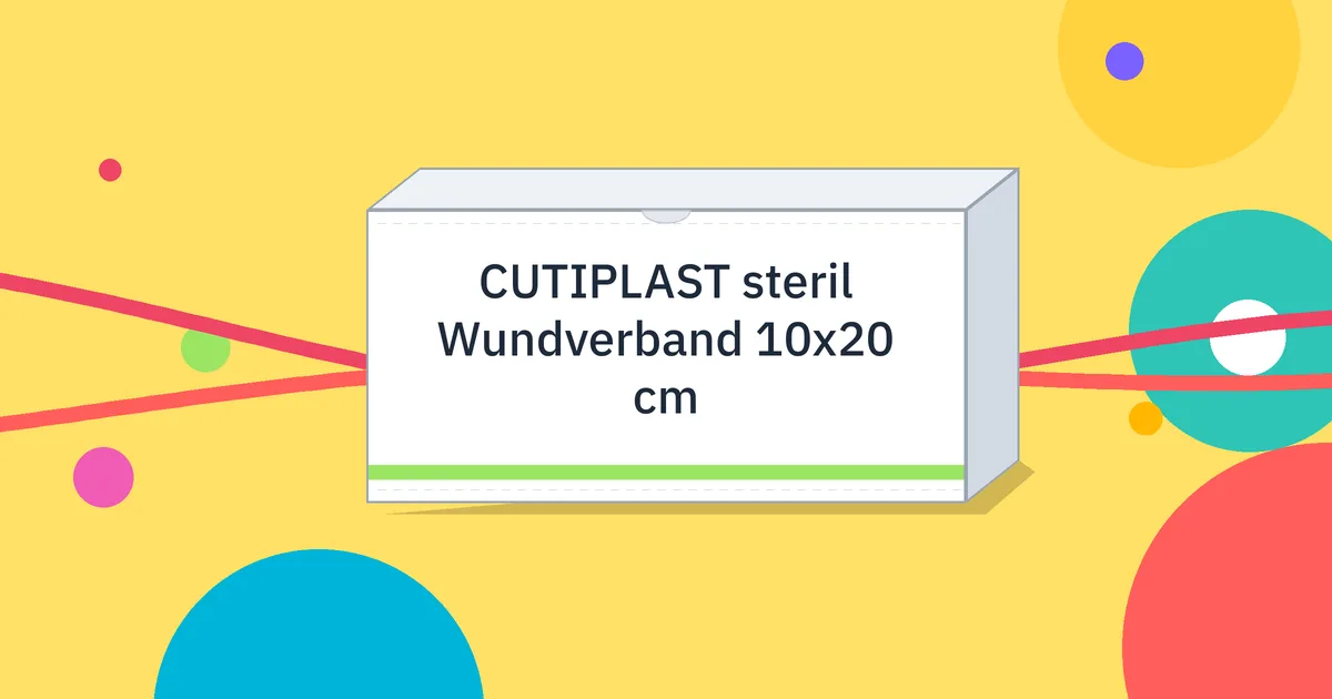 Symbolbild: Packung mit der Aufschrift CUTIPLAST steril Wundverband 10x20 cm (PZN 16139585) – Verfügbarkeit und Bezug in Apotheken in Frankfurt am Main