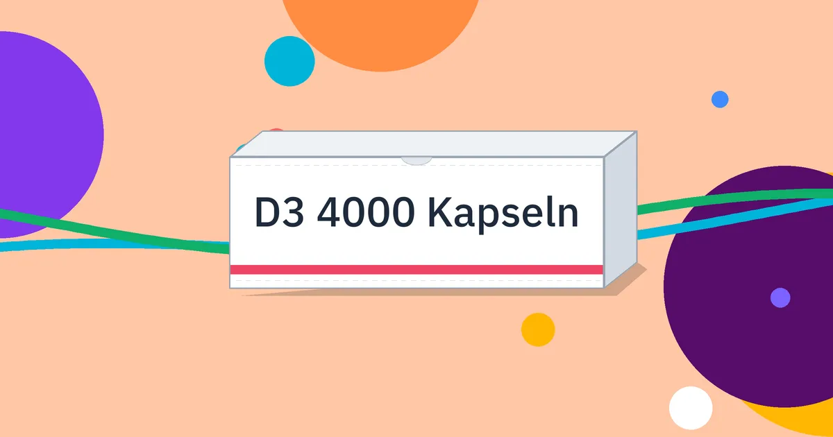 Symbolbild: Packung mit der Aufschrift D3 4000 Kapseln (PZN 16044086) – Verfügbarkeit und Bezug in Apotheken in Frankfurt am Main