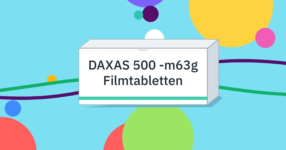 Symbolbild: Packung mit der Aufschrift DAXAS 500 -m63g Filmtabletten (PZN 02791075) – Verfügbarkeit und Bezug in Apotheken in Frankfurt am Main
