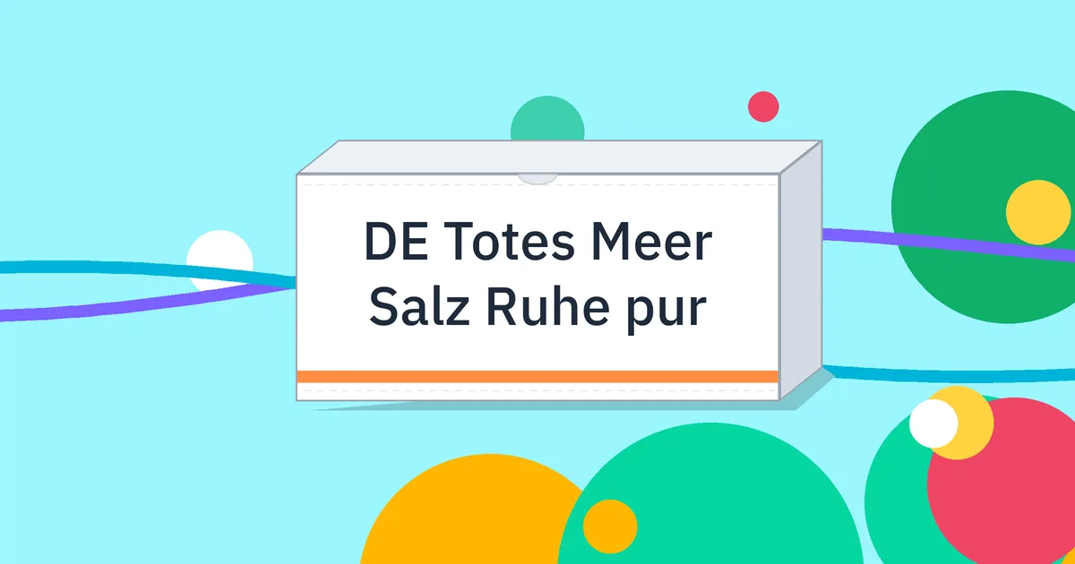Symbolbild: Packung mit der Aufschrift DE Totes Meer Salz Ruhe pur (PZN 15780305) – Verfügbarkeit und Bezug in Apotheken in Frankfurt am Main