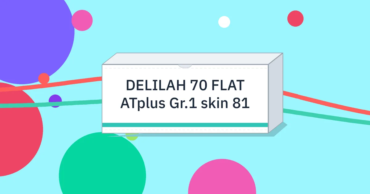 Symbolbild: Packung mit der Aufschrift DELILAH 70 FLAT ATplus Gr.1 skin 81 (PZN 13848476) – Verfügbarkeit und Bezug in Apotheken in Frankfurt am Main