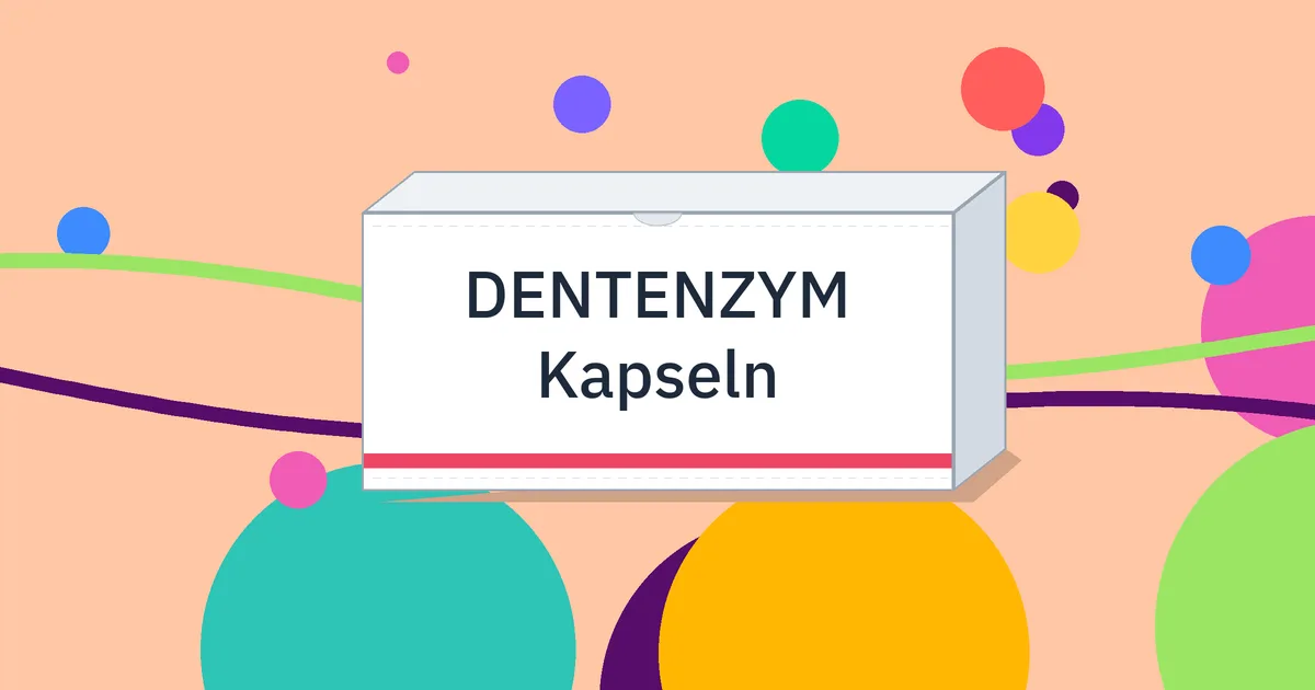 Symbolbild: Packung mit der Aufschrift DENTENZYM Kapseln (PZN 09735111) – Verfügbarkeit und Bezug in Apotheken in Frankfurt am Main
