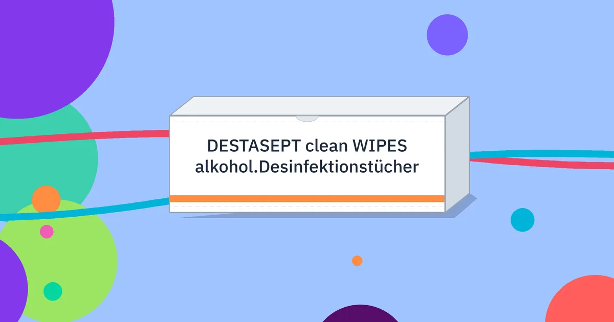 Symbolbild: Packung mit der Aufschrift DESTASEPT clean WIPES alkohol.Desinfektionstücher (PZN 17635961) – Verfügbarkeit und Bezug in Apotheken in Frankfurt am Main