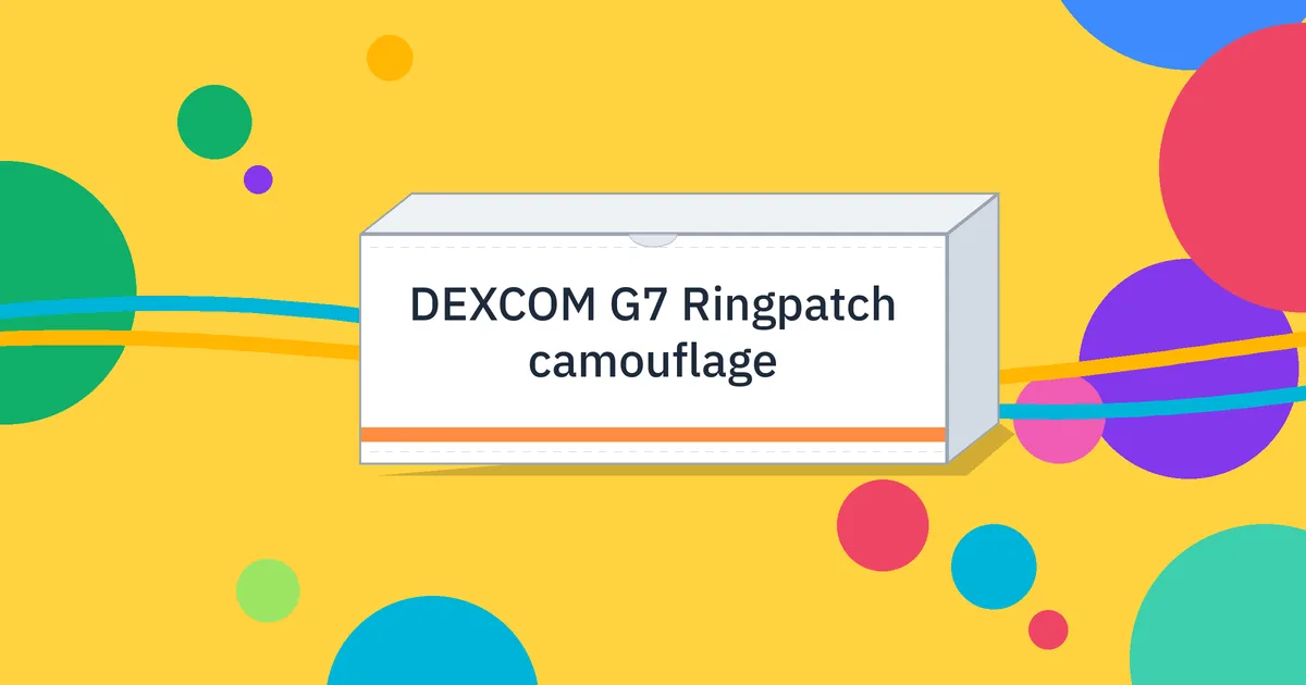 Symbolbild: Packung mit der Aufschrift DEXCOM G7 Ringpatch camouflage (PZN 19867517) – Verfügbarkeit und Bezug in Apotheken in Frankfurt am Main