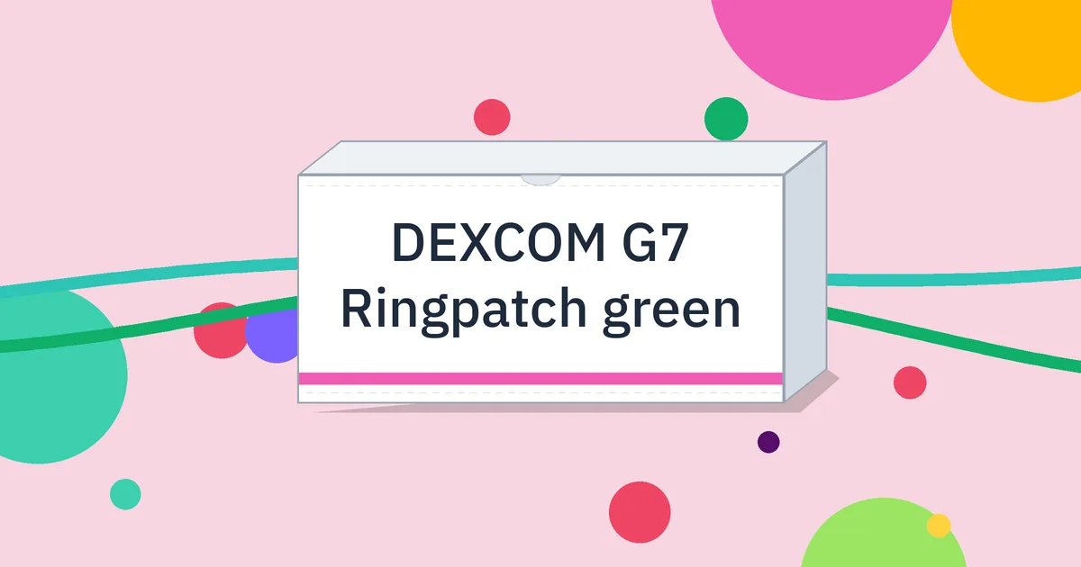 Symbolbild: Packung mit der Aufschrift DEXCOM G7 Ringpatch green (PZN 19865719) – Verfügbarkeit und Bezug in Apotheken in Frankfurt am Main