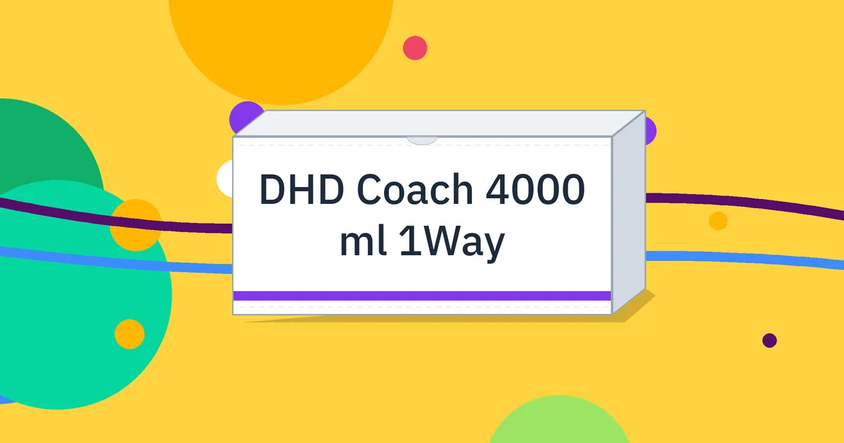 Symbolbild: Packung mit der Aufschrift DHD Coach 4000 ml 1Way (PZN 09106266) – Verfügbarkeit und Bezug in Apotheken in Frankfurt am Main