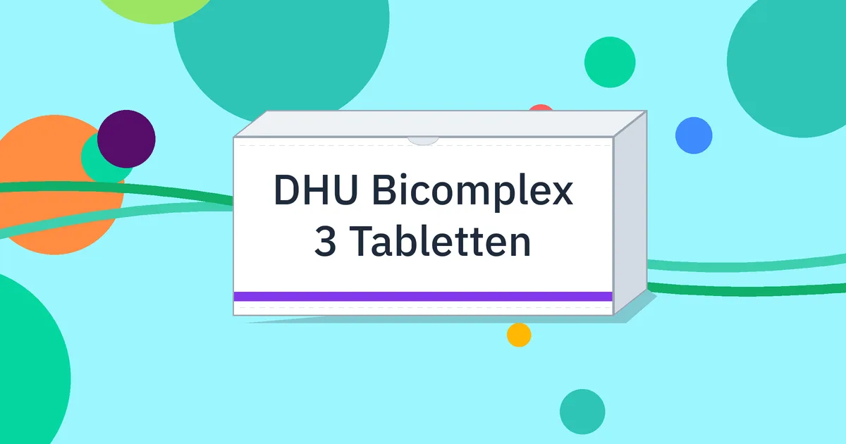 Symbolbild: Packung mit der Aufschrift DHU Bicomplex 3 Tabletten (PZN 16742933) – Verfügbarkeit und Bezug in Apotheken in Frankfurt am Main