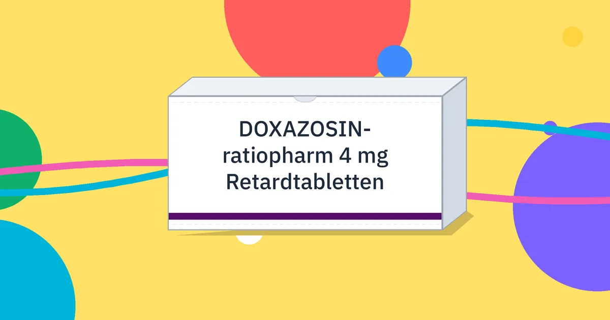 Symbolbild: Packung mit der Aufschrift DOXAZOSIN-ratiopharm 4 mg Retardtabletten (PZN 03677022) – Verfügbarkeit und Bezug in Apotheken in Frankfurt am Main
