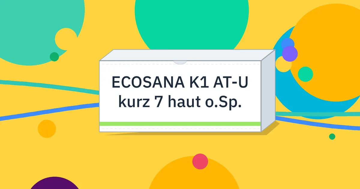 Symbolbild: Packung mit der Aufschrift ECOSANA K1 AT-U kurz 7 haut o.Sp. (PZN 04736005) – Verfügbarkeit und Bezug in Apotheken in Frankfurt am Main