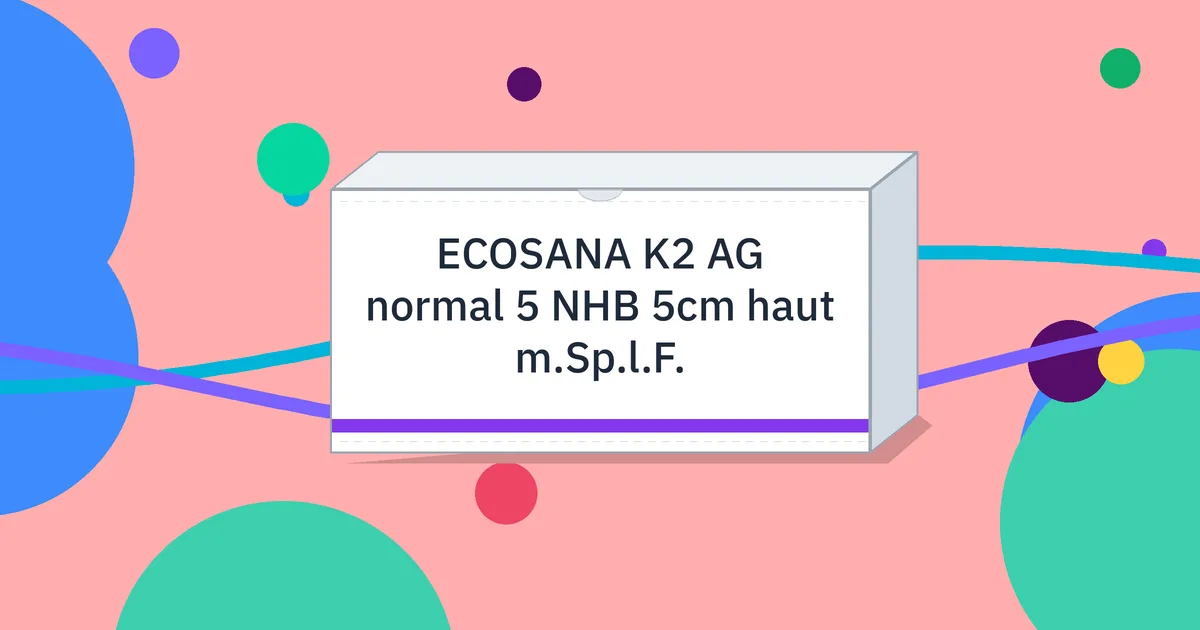 Symbolbild: Packung mit der Aufschrift ECOSANA K2 AG normal 5 NHB 5cm haut m.Sp.l.F. (PZN 10956774) – Verfügbarkeit und Bezug in Apotheken in Frankfurt am Main