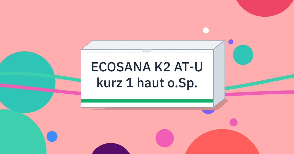 Symbolbild: Packung mit der Aufschrift ECOSANA K2 AT-U kurz 1 haut o.Sp. (PZN 01571360) – Verfügbarkeit und Bezug in Apotheken in Frankfurt am Main