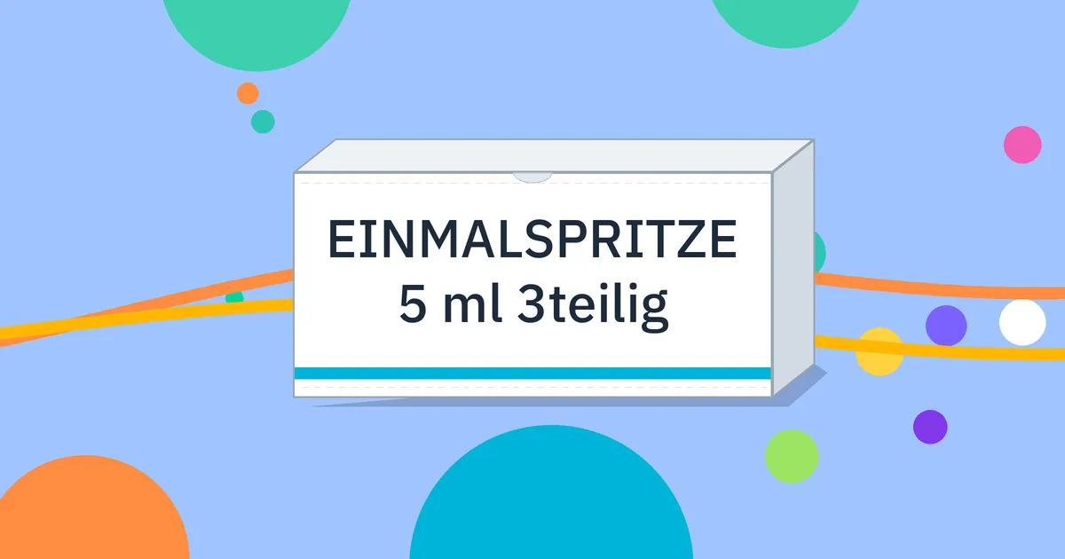 Symbolbild: Packung mit der Aufschrift EINMALSPRITZE 5 ml 3teilig (PZN 19762497) – Verfügbarkeit und Bezug in Apotheken in Frankfurt am Main