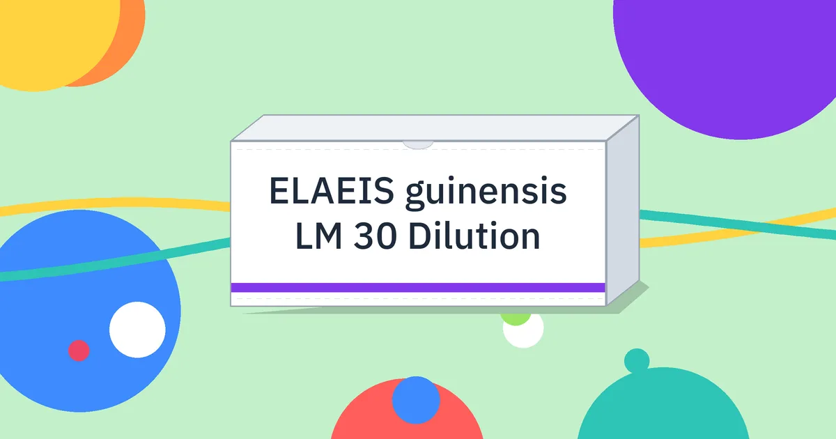 Symbolbild: Packung mit der Aufschrift ELAEIS guinensis LM 30 Dilution (PZN 13469997) – Verfügbarkeit und Bezug in Apotheken in Frankfurt am Main