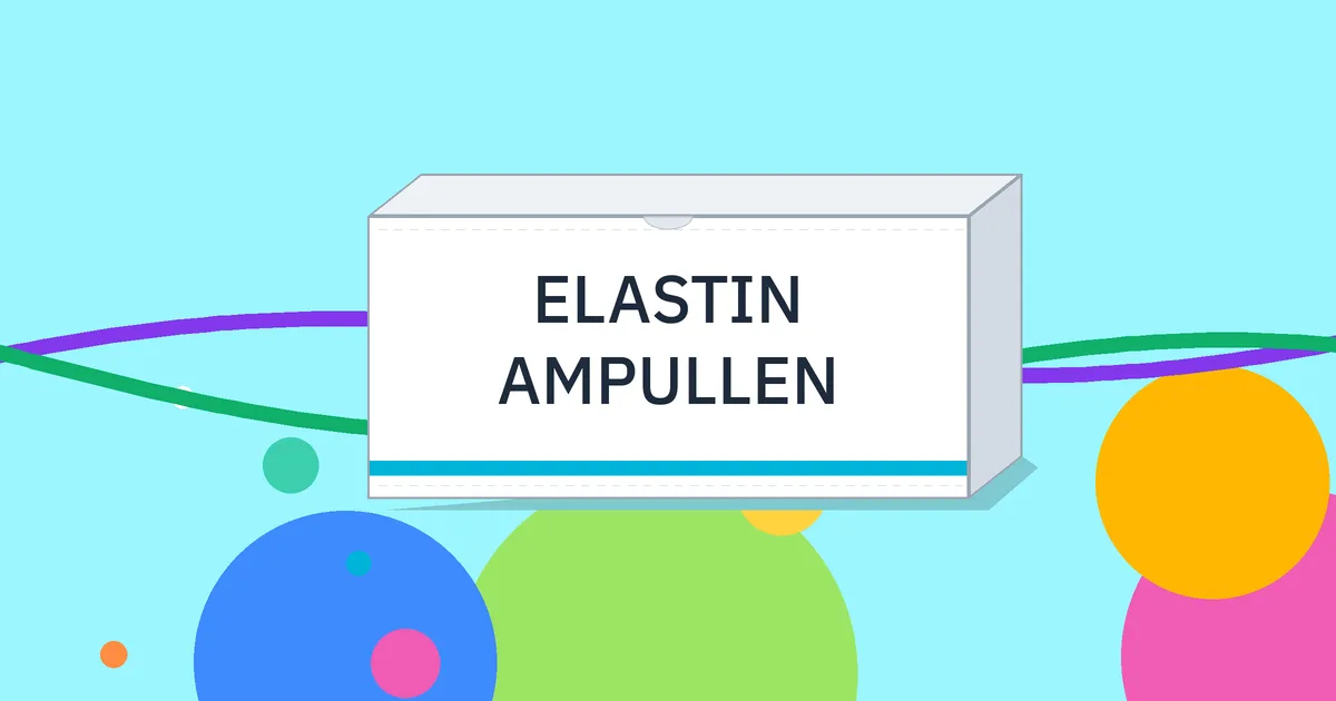 Symbolbild: Packung mit der Aufschrift ELASTIN AMPULLEN (PZN 02028095) – Verfügbarkeit und Bezug in Apotheken in Frankfurt am Main