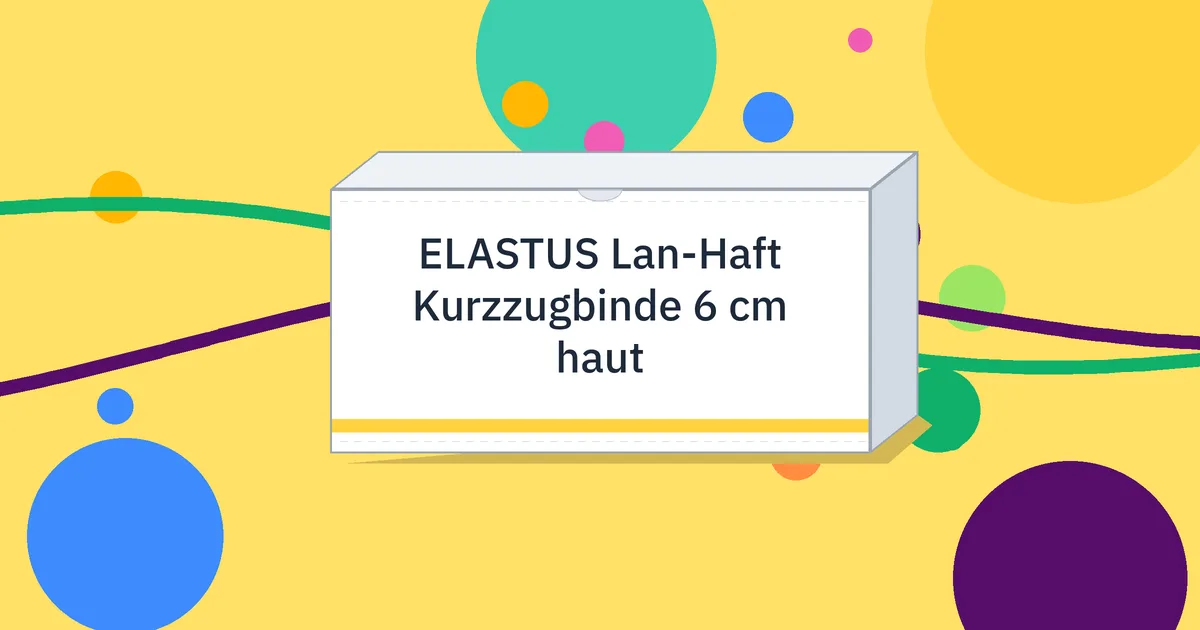 Symbolbild: Packung mit der Aufschrift ELASTUS Lan-Haft Kurzzugbinde 6 cm haut (PZN 03735587) – Verfügbarkeit und Bezug in Apotheken in Frankfurt am Main