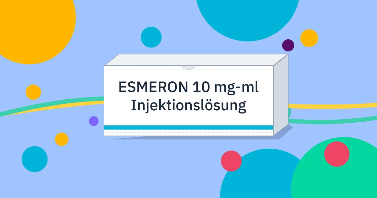 Symbolbild: Packung mit der Aufschrift ESMERON 10 mg-ml Injektionslösung (PZN 12906898) – Verfügbarkeit und Bezug in Apotheken in Frankfurt am Main