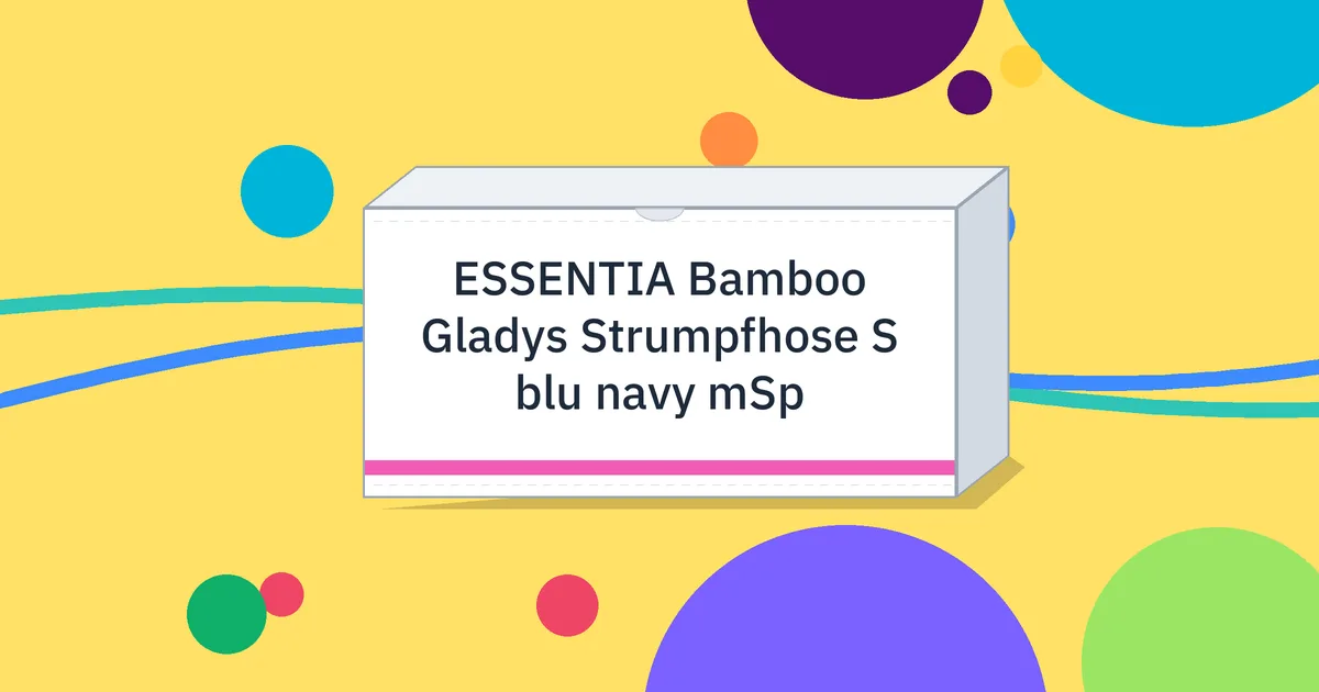 Symbolbild: Packung mit der Aufschrift ESSENTIA Bamboo Gladys Strumpfhose S blu navy mSp (PZN 19165324) – Verfügbarkeit und Bezug in Apotheken in Frankfurt am Main