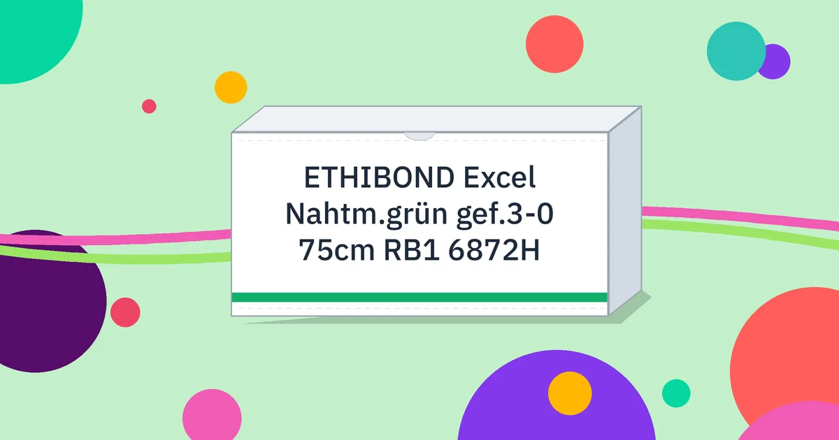 Symbolbild: Packung mit der Aufschrift ETHIBOND Excel Nahtm.grün gef.3-0 75cm RB1 6872H (PZN 16391391) – Verfügbarkeit und Bezug in Apotheken in Frankfurt am Main