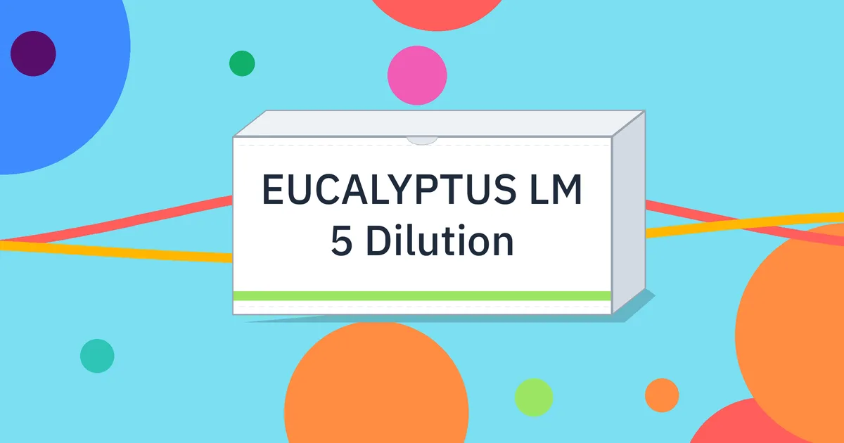 Symbolbild: Packung mit der Aufschrift EUCALYPTUS LM 5 Dilution (PZN 12845228) – Verfügbarkeit und Bezug in Apotheken in Frankfurt am Main