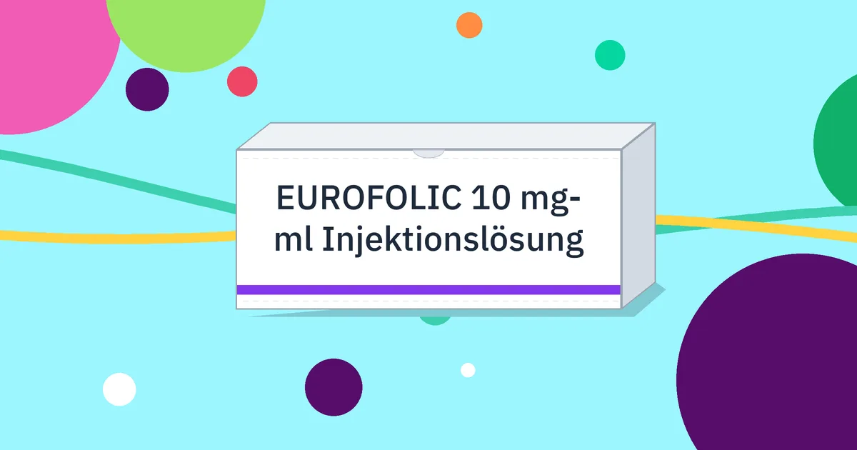 Symbolbild: Packung mit der Aufschrift EUROFOLIC 10 mg-ml Injektionslösung (PZN 06607424) – Verfügbarkeit und Bezug in Apotheken in Frankfurt am Main