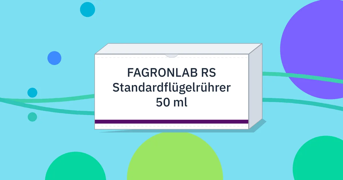 Symbolbild: Packung mit der Aufschrift FAGRONLAB RS Standardflügelrührer 50 ml (PZN 20362366) – Verfügbarkeit und Bezug in Apotheken in Frankfurt am Main