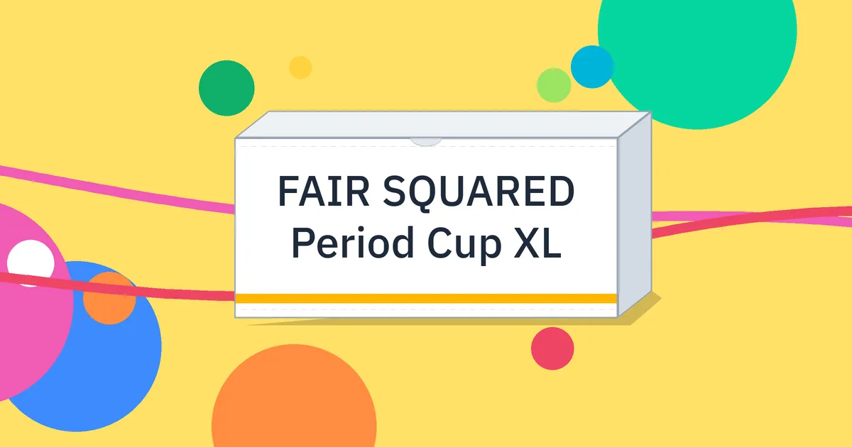 Symbolbild: Packung mit der Aufschrift FAIR SQUARED Period Cup XL (PZN 16131402) – Verfügbarkeit und Bezug in Apotheken in Frankfurt am Main