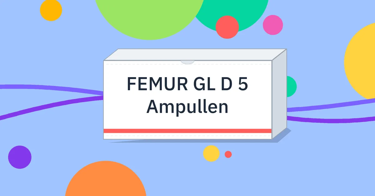 Symbolbild: Packung mit der Aufschrift FEMUR GL D 5 Ampullen (PZN 04618151) – Verfügbarkeit und Bezug in Apotheken in Frankfurt am Main