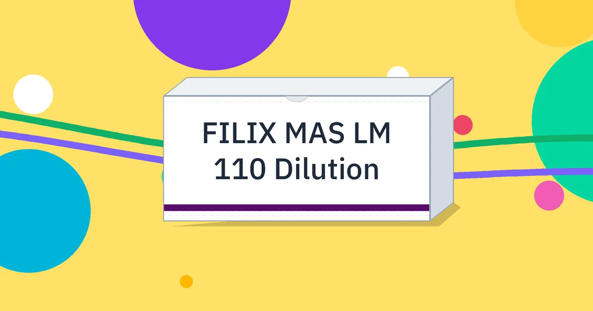 Symbolbild: Packung mit der Aufschrift FILIX MAS LM 110 Dilution (PZN 13489103) – Verfügbarkeit und Bezug in Apotheken in Frankfurt am Main