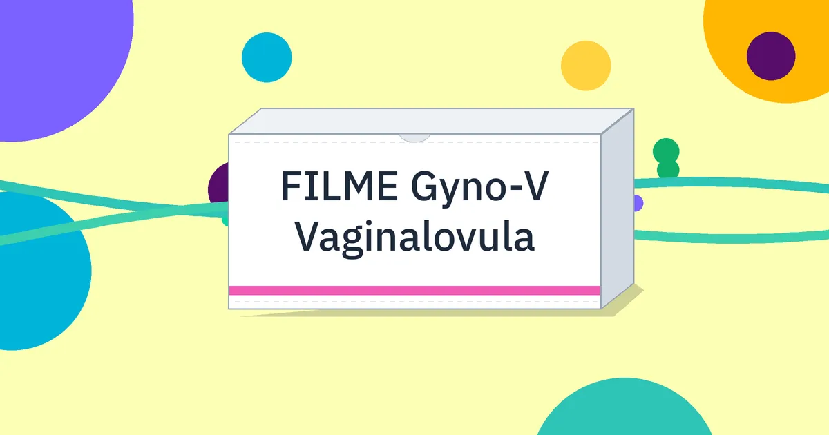 Symbolbild: Packung mit der Aufschrift FILME Gyno-V Vaginalovula (PZN 15621179) – Verfügbarkeit und Bezug in Apotheken in Frankfurt am Main