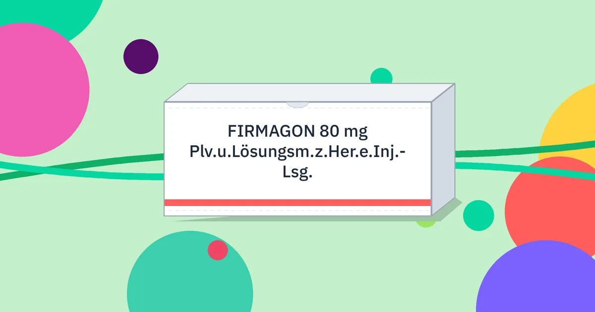 Symbolbild: Packung mit der Aufschrift FIRMAGON 80 mg Plv.u.Lösungsm.z.Her.e.Inj.-Lsg. (PZN 15197907) – Verfügbarkeit und Bezug in Apotheken in Frankfurt am Main