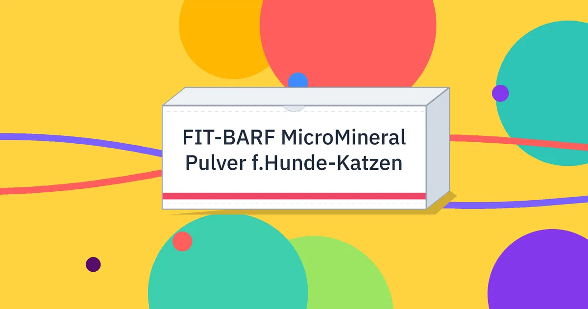 Symbolbild: Packung mit der Aufschrift FIT-BARF MicroMineral Pulver f.Hunde-Katzen (PZN 10382445) – Verfügbarkeit und Bezug in Apotheken in Frankfurt am Main