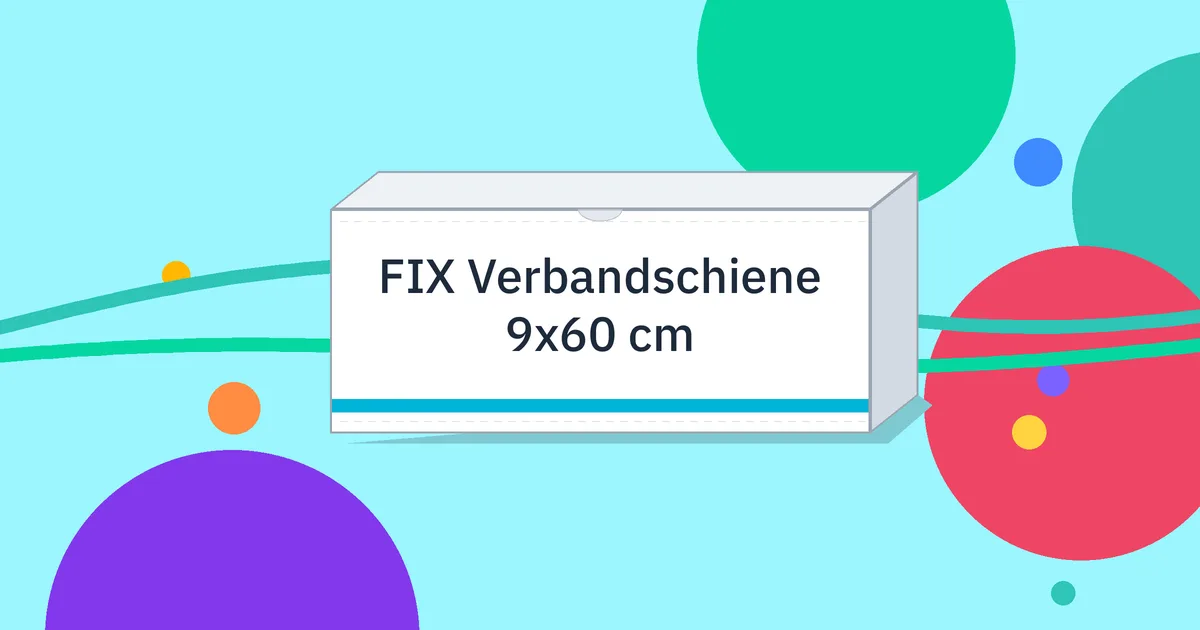 Symbolbild: Packung mit der Aufschrift FIX Verbandschiene 9x60 cm (PZN 06992818) – Verfügbarkeit und Bezug in Apotheken in Frankfurt am Main