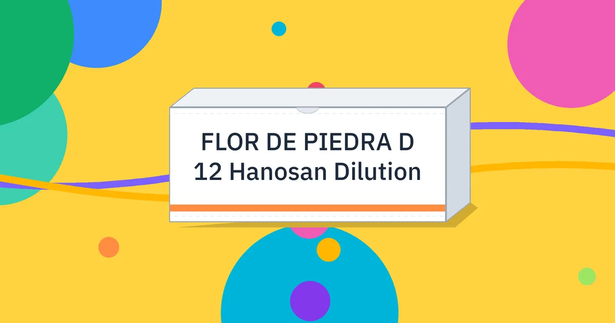 Symbolbild: Packung mit der Aufschrift FLOR DE PIEDRA D 12 Hanosan Dilution (PZN 07416235) – Verfügbarkeit und Bezug in Apotheken in Frankfurt am Main