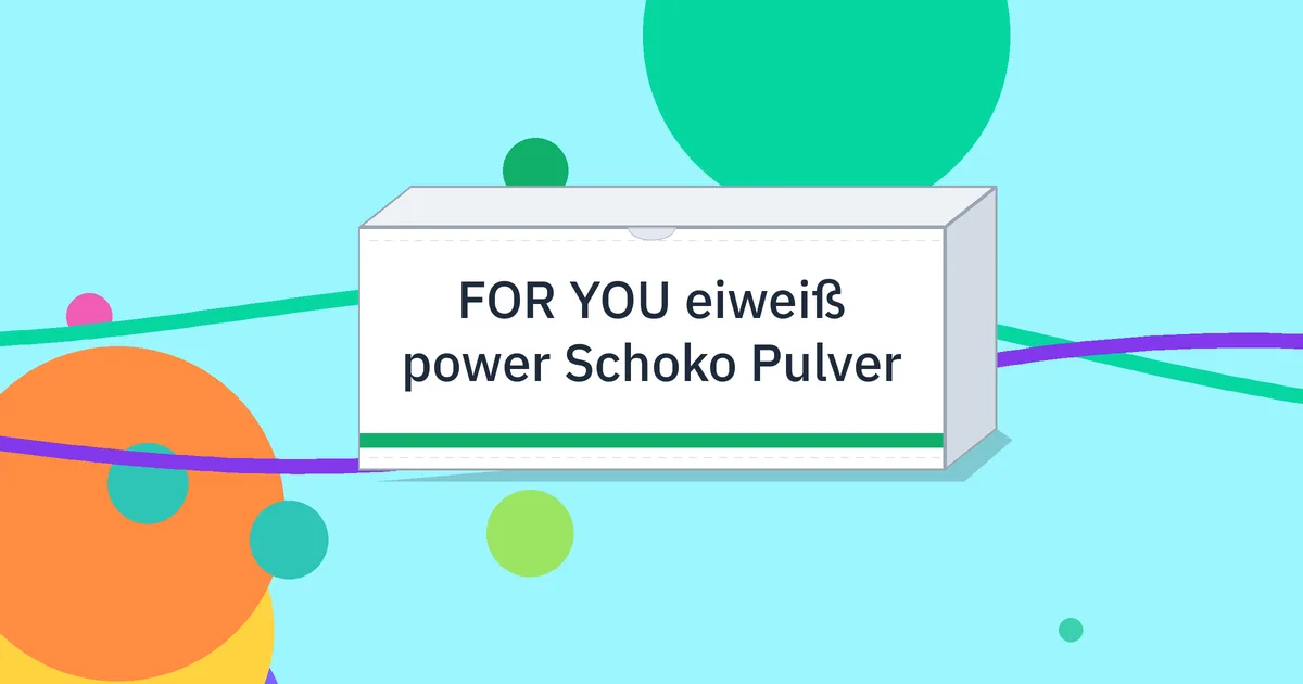 Symbolbild: Packung mit der Aufschrift FOR YOU eiweiß power Schoko Pulver (PZN 06944920) – Verfügbarkeit und Bezug in Apotheken in Frankfurt am Main