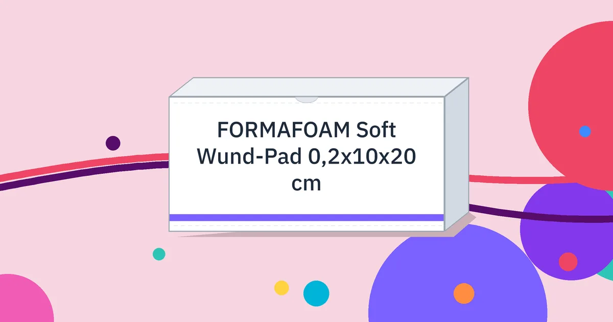 Symbolbild: Packung mit der Aufschrift FORMAFOAM Soft Wund-Pad 0,2x10x20 cm (PZN 11084164) – Verfügbarkeit und Bezug in Apotheken in Frankfurt am Main