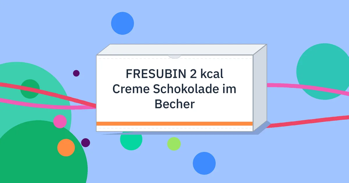 Symbolbild: Packung mit der Aufschrift FRESUBIN 2 kcal Creme Schokolade im Becher (PZN 10199089) – Verfügbarkeit und Bezug in Apotheken in Frankfurt am Main