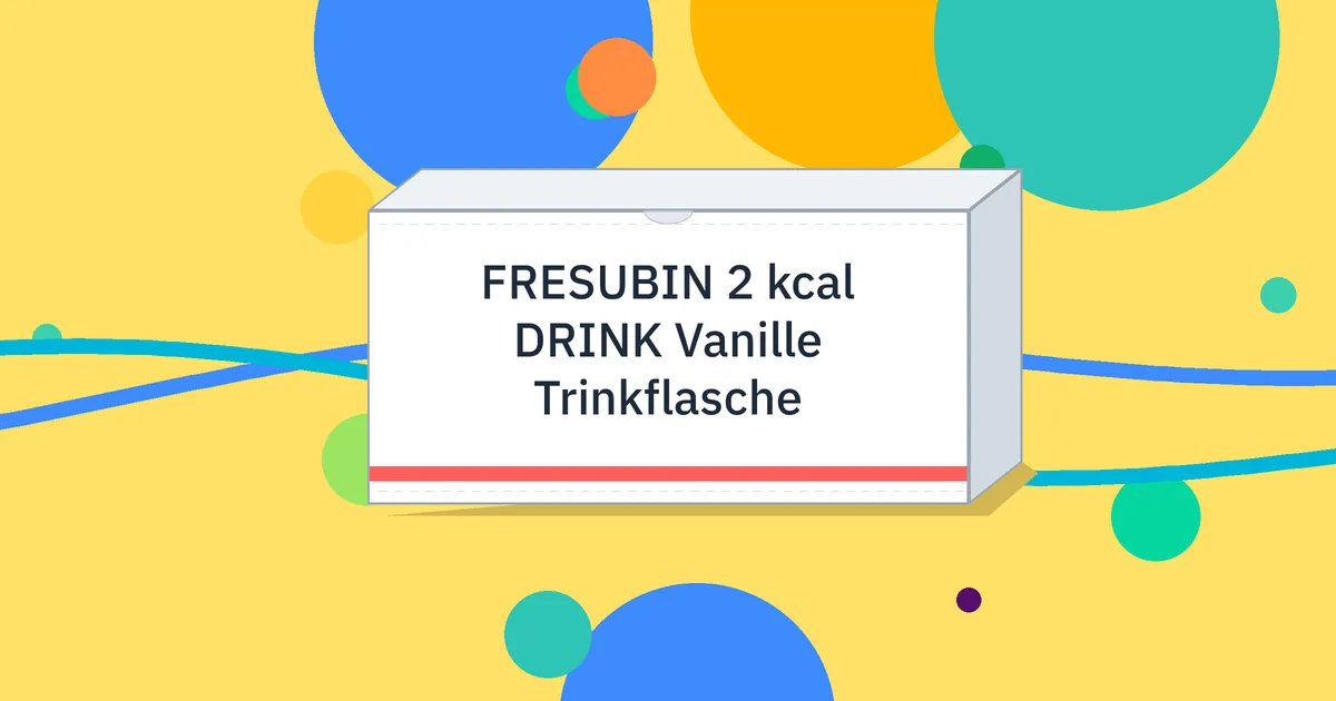 Symbolbild: Packung mit der Aufschrift FRESUBIN 2 kcal DRINK Vanille Trinkflasche (PZN 06470480) – Verfügbarkeit und Bezug in Apotheken in Frankfurt am Main