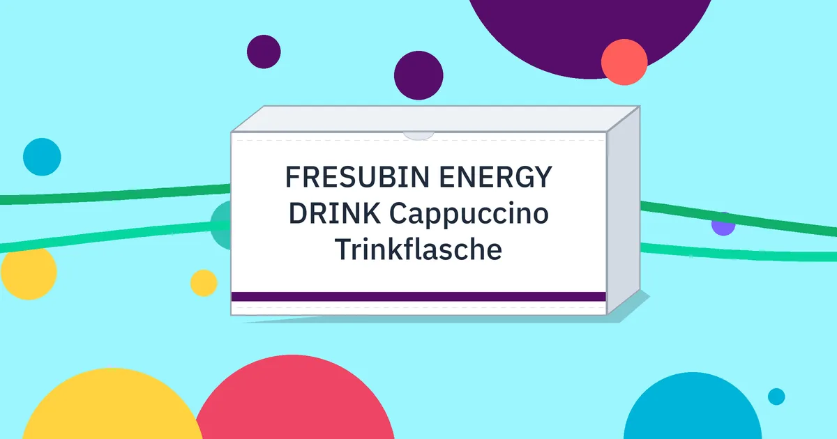 Symbolbild: Packung mit der Aufschrift FRESUBIN ENERGY DRINK Cappuccino Trinkflasche (PZN 10134138) – Verfügbarkeit und Bezug in Apotheken in Frankfurt am Main