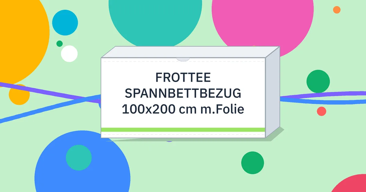 Symbolbild: Packung mit der Aufschrift FROTTEE SPANNBETTBEZUG 100x200 cm m.Folie (PZN 01355768) – Verfügbarkeit und Bezug in Apotheken in Frankfurt am Main