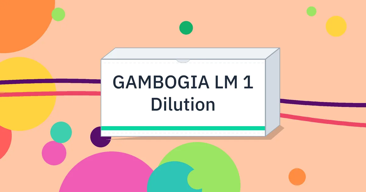 Symbolbild: Packung mit der Aufschrift GAMBOGIA LM 1 Dilution (PZN 13498378) – Verfügbarkeit und Bezug in Apotheken in Frankfurt am Main