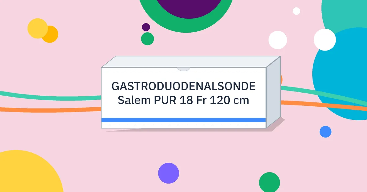Symbolbild: Packung mit der Aufschrift GASTRODUODENALSONDE Salem PUR 18 Fr 120 cm (PZN 00978289) – Verfügbarkeit und Bezug in Apotheken in Frankfurt am Main