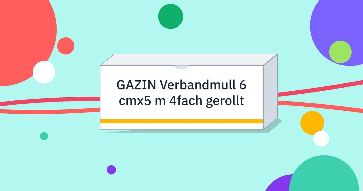 Symbolbild: Packung mit der Aufschrift GAZIN Verbandmull 6 cmx5 m 4fach gerollt (PZN 15998151) – Verfügbarkeit und Bezug in Apotheken in Frankfurt am Main