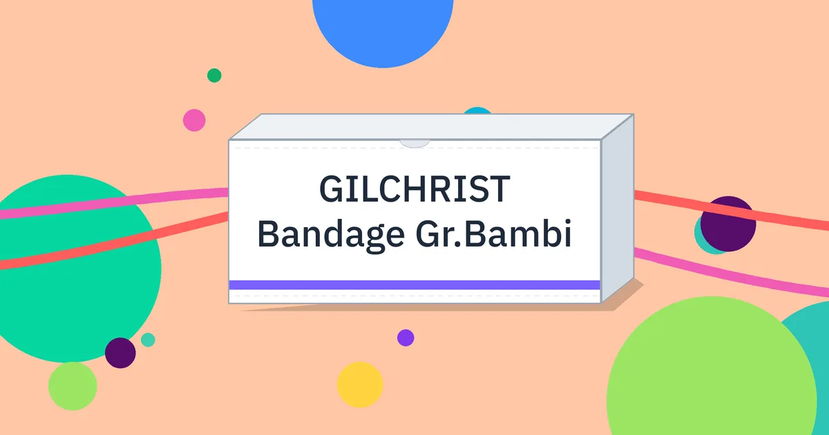 Symbolbild: Packung mit der Aufschrift GILCHRIST Bandage Gr.Bambi (PZN 07384848) – Verfügbarkeit und Bezug in Apotheken in Frankfurt am Main
