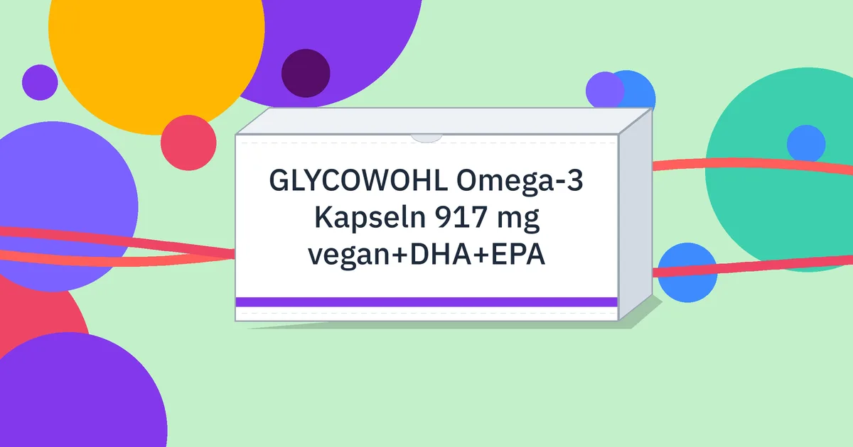 Symbolbild: Packung mit der Aufschrift GLYCOWOHL Omega-3 Kapseln 917 mg vegan+DHA+EPA (PZN 19404645) – Verfügbarkeit und Bezug in Apotheken in Frankfurt am Main