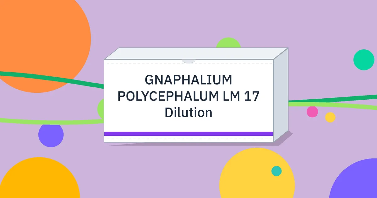 Symbolbild: Packung mit der Aufschrift GNAPHALIUM POLYCEPHALUM LM 17 Dilution (PZN 13545184) – Verfügbarkeit und Bezug in Apotheken in Frankfurt am Main