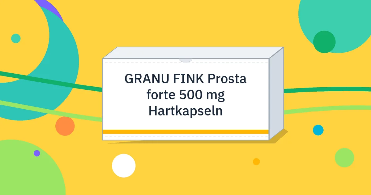 Symbolbild: Packung mit der Aufschrift GRANU FINK Prosta forte 500 mg Hartkapseln (PZN 10011915) – Verfügbarkeit und Bezug in Apotheken in Frankfurt am Main