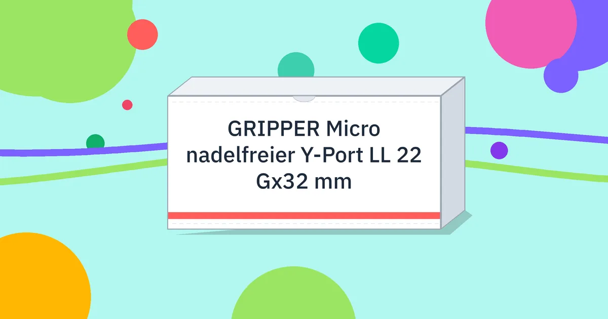 Symbolbild: Packung mit der Aufschrift GRIPPER Micro nadelfreier Y-Port LL 22 Gx32 mm (PZN 16747468) – Verfügbarkeit und Bezug in Apotheken in Frankfurt am Main