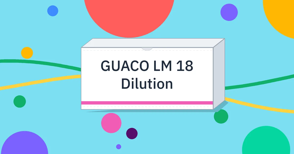 Symbolbild: Packung mit der Aufschrift GUACO LM 18 Dilution (PZN 13548024) – Verfügbarkeit und Bezug in Apotheken in Frankfurt am Main