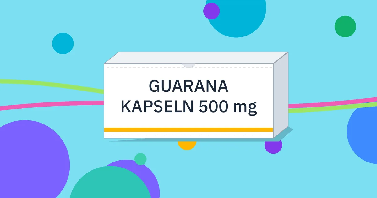Symbolbild: Packung mit der Aufschrift GUARANA KAPSELN 500 mg (PZN 12543444) – Verfügbarkeit und Bezug in Apotheken in Frankfurt am Main